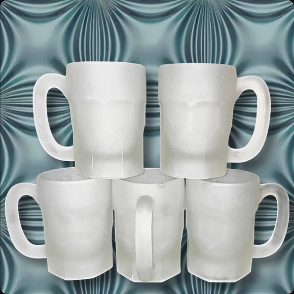 Source Unknown | Dining | 5 Vintage Frosted Glass Beer Mugs | Poshmark